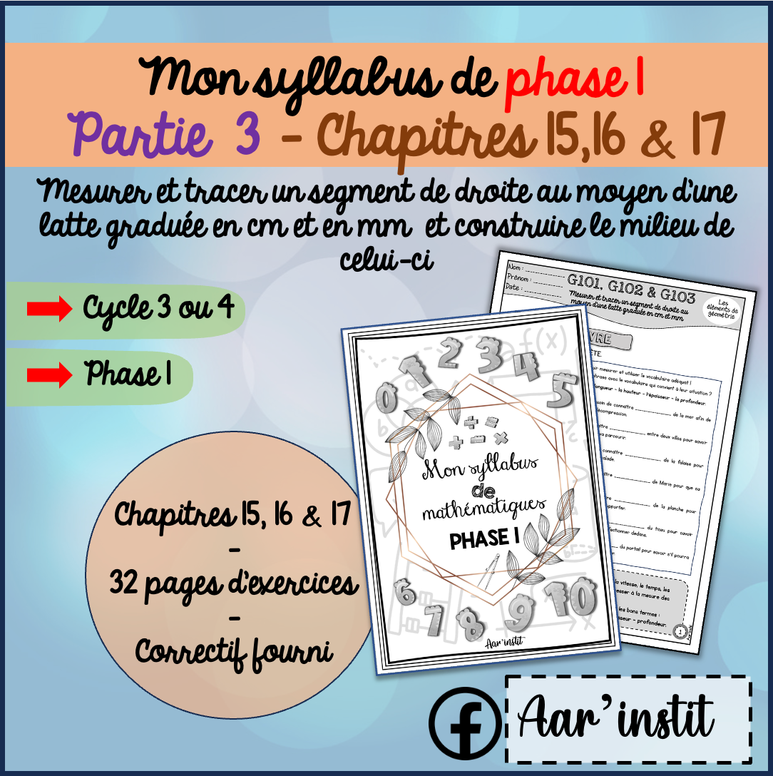 Syllabus phase 1 - Chapitres 15, 16 & 17 - Les longueurs – Aar'instit