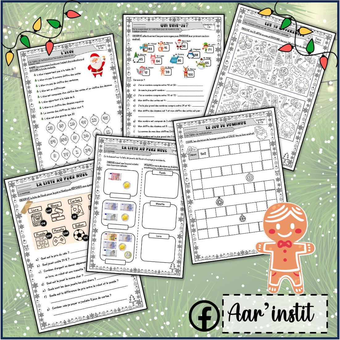 Des fiches de mathématiques pour Noël (cycle 3) – Aar'instit